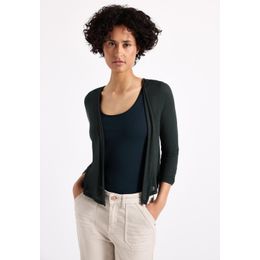Street One Damen Cardigan, gr&uuml;n, Gr. 46, unifarben, Stoff, 91% Viskose, 9% Elasthan, Strickjacken, mit 3/4 &Auml;rmeln