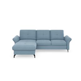 Ecksofa Home Affaire, B:258cm H:91cm T:165cm, blau, 98% Polyester 2% Polyamid, Wohnzimmer, Sofas, "Calando L-Form", wahlweise mit Bettfunktion,