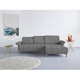 Ecksofa Home Affaire, B:281cm H:79cm T:185cm, grau, 100% Polyester, Wohnzimmer, Sofas, "Fresh L-Form", Federkern, wahlweise Kopfteilverstellung und