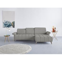 Ecksofa Home Affaire, B:281cm H:79cm T:185cm, grau, 100% Polyester, Wohnzimmer, Sofas, "Fresh L-Form", Federkern, wahlweise Kopfteilverstellung und