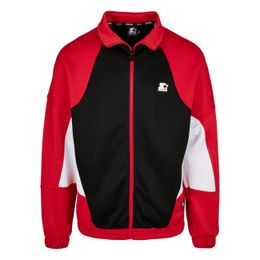 Herren Trainingsjacke "Starter Black Label Herren Starter Laser Track Jacket"schwarz, cityrot, wei&szlig;, Gr. S, STARTER Black Label, mehrfarbig, 100%