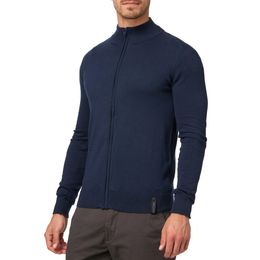 INDICODE Herren Strickjacke "INChancellor", blau, Gr. XXL, unifarben, Strick, Obermaterial: 80% Baumwolle, 20% Polyester, Strickjacken