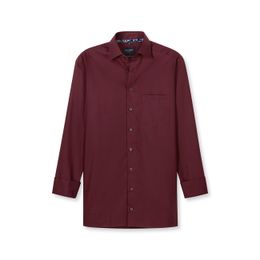 OLYMP Herren Businesshemd "OLYMP Luxor, Modern Fit, New Kent"bordeaux, Gr. 46, 100% Baumwolle, Hemden