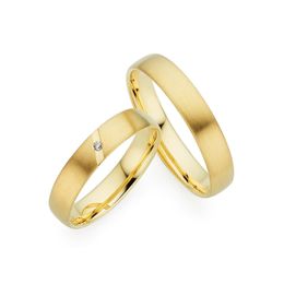Phoenix PH&Ouml;NIX Damen Trauring "Schmuck Geschenk Gold 333 Trauring Ehering LIEBE versch. Varianten", 53, 0,01 SI = kleine Einschl&uuml;sse mit Brillant, Gelbgold