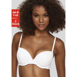 Petite Fleur Damen Push-up-BH, Gr. 80, schwarz, Jersey, Obermaterial: 70% Baumwolle, 25% Polyester, 5% Elasthan, Basic, BHs, mit B&uuml;gel, mit