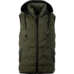 DEPROC Active Herren Steppweste "THORNLANDS Vest Men", gr&uuml;n, Gr. S, 100% Polyester, Westen, mit abnehmbarer Kapuze