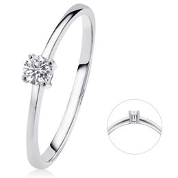 ONE ELEMENT Damen Diamantring "0,10 ct Diamant Brillant Ring aus 585 Wei&szlig;gold", 58, 0,1 mit Diamant, Diamanten Gold Wei&szlig;gold 585silber, Diamanten,