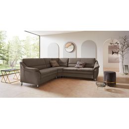 Ecksofa Home Affaire, B:260cm H:90cm T:230cm, braun, Luxus-Microfaser ALTARA NUBUCK (100% Polyester);Luxus-Microfaser weich (90% Polyester, 10%