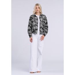 Freaky Nation Damen Blouson "Flower Star-FN", schwarz-wei&szlig;, Gr. S, Oberstoff: 100% Polyester, Jacken