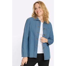 Classic Basics Damen Jeansjacke, blau, Gr. 46, unifarben, 100% Baumwolle, Jacken