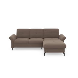 Ecksofa Home Affaire, B:258cm H:91cm T:165cm, grau, 90% Polyester 10% Polyamid, Wohnzimmer, Sofas, "Calando L-Form", wahlweise mit Bettfunktion,