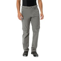 Vaude Herren Outdoorhose "MEN'S FARLEY STRETCH T-ZIP PANTS III", grau, Gr. 58, Obermaterial: 89% Polyamid, 11% Elasthan, Hosen, mit Ges&auml;&szlig;tasche und