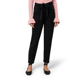 Stoffhose Zero "Damen mit Bindeg&uuml;rtel 28 Inch", Damen, Gr. 34, Normalgr&ouml;&szlig;en, schwarz beauty, Stoff, Obermaterial: 84% Polyester, 13% Viskose, 3% Elasthan, unifarben, figurbetont lang, Hosen Stoffhose, weiteres Detail
