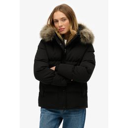 Steppjacke Superdry "EVEREST 5 BAFFLE PUFFER JKT", Damen, Gr. XL, schwarz, Steppware, Obermaterial: 100% Polyester, unifarben, relaxed fit normal, Jacken Steppjacke, Kunstfaser, relaxed fit