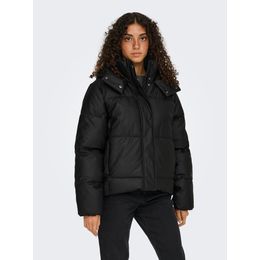 Only Damen Steppjacke "ONLAGNES COATED PUFFER JACKET OTW"schwarz, Gr. XS, unifarben, Steppware, Obermaterial: 100% Polyester, Jacken