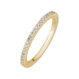 LYOMI Damen Fingerring "585/- Gelbgold 25 synth. Diam. 0,28ct.", 050 (15,9), 0,28 VS = sehr kleine Einschl&uuml;sse, Goldgelb, Gold, Fingerringe