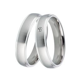 DOOSTI Damen Trauring "Schmuck Geschenk Silber 925 Trauring Ehering Partnerring LIEBE", 54, 0,02 SI = kleine Einschl&uuml;sse mit Brillant, Diamanten