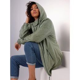 Damen Anorak, gr&uuml;n, Gr. 36, CREATION L PREMIUM, unifarben, 70% Viskose, 30% Leinen, Jacken