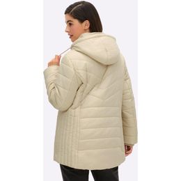 sheego Damen Steppjacke, beige, Gr. 48, unifarben, 100% Polyamid, B&uuml;ndchen:95% Polyester, 5% Elasthan, Wattierung:100% Polyester, Jacken