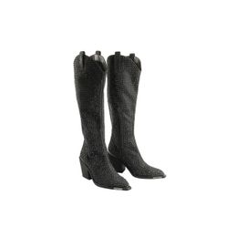 Buffalo Damen Stiefel "Buffalo West Boot Hi Glam Vegan Denim", Gr. 37schwarz, Schuhe