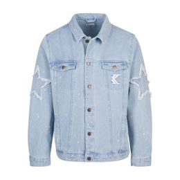 Karl Kani Damen Jeansjacke "Karl Kani Herren"blau, wei&szlig;, Gr. XS, unifarben, 100% Baumwolle, Jacken