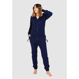 MONIZ Damen Jumpsuit, Gr. XS, blau, 80% Baumwolle, 20% Polyester, Overalls, mit kuscheligem Komfort