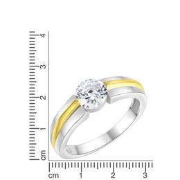 Firetti Damen Fingerring "Schmuck Geschenk Silber 925 Damenring Verlobungsring Solit&auml;r", 16, Silber 925 (Sterlingsilber), 3mm, gold, Silber 925