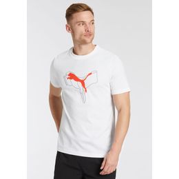 Puma Herren T-Shirt "ESS+ LOGO LAB CAT TEE", wei&szlig;, Gr. XXL, unifarben, Jersey, Obermaterial: 100% Baumwolle, Shirts, sportlicher Stil, Kurzarmdesign,