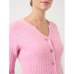 Y.A.S Damen Strickjacke "YASDOLLY LS KNIT CARDIGAN S. NOOS"moonlite mauve, Gr. S, unifarben, Strick, Obermaterial: 53% Polyester, 21% Polyacryl, 10%