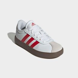 M&auml;dchen Sneaker "VL COURT 3.0", adidas Sportswear, Gr. 35, rot, Leder, Synthetik, Schuhe, inspiriert vom Design des adidas samba, f&uuml;r Kinder