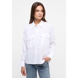 Eterna Damen Hemdbluse "OVERSIZE FIT"wei&szlig;, Gr. 40, 70% Baumwolle, 30% Lyocell, Blusen, EASY IRON (b&uuml;gelleicht)