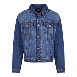 Urban Classics Damen Jeansjacke "Urban Classics Herren Heavy Ounce Boxy Denim Jacket"new mid blau washed, Gr. M, unifarben, 100% Baumwolle, Jacken