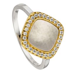 Jobo Damen Silberring "Ring Perlmuttring", 50, Silber 925 (Sterlingsilber)perlmuttfarben, Silber 925 (Sterlingsilber), Fingerringe, 925 Silber