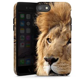 DeinDesign iPhone SE (2022) Handy Panzer Handyh&uuml;lle robuste Outdoor H&uuml;lle Schutzh&uuml;lle gl&auml;nzend Jungle Lion Photography Tough Case
