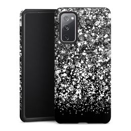 DeinDesign Galaxy S20 FE Handy Panzer Handyh&uuml;lle robuste Outdoor H&uuml;lle Schutzh&uuml;lle matt Glitzer Snowflake Muster Tough Case