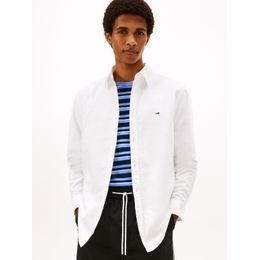Langarmhemd Tommy Jeans "TJM OXFORD", Herren, Gr. L, N-Gr, ecru, Web, Obermaterial: 100% Baumwolle, regular fit, Manschette, Hemden, regular fit, Button-down-Kragen, basic