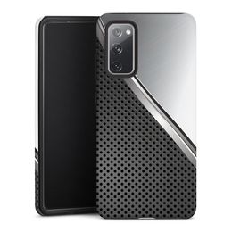 DeinDesign Galaxy S20 FE Handy Panzer Handyh&uuml;lle robuste Outdoor H&uuml;lle Schutzh&uuml;lle matt Carbon Steel Metall Tough Case