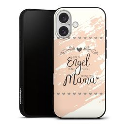 DeinDesign iPhone 16 Handy Premium Silikon H&uuml;lle Handyh&uuml;lle schwarz Case Mothersday Spruch Mom Silikon Premium Case
