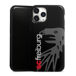 DeinDesign iPhone 11 Pro Handy Panzer Handyh&uuml;lle robuste Outdoor H&uuml;lle Schutzh&uuml;lle gl&auml;nzend Logo Sc Freiburg Official Licensed Product Tough Case