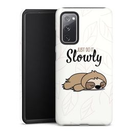 DeinDesign Galaxy S20 FE Handy Panzer Handyh&uuml;lle robuste Outdoor H&uuml;lle Schutzh&uuml;lle matt Sloth Animals Lazy Sunday Tough Case