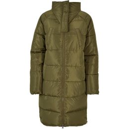 Urban Classics Damen Winterjacke "Urban Classics Damen Ladies High Neck Puffer Coat"olive, Gr. S, unifarben, 100% Polyester, Jacken