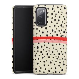 DeinDesign Galaxy S20 FE Handy Panzer Handyh&uuml;lle robuste Outdoor H&uuml;lle Schutzh&uuml;lle matt Stripes Kunst Points Tough Case