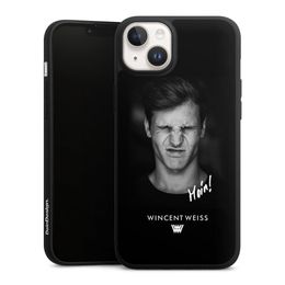 DeinDesign iPhone 14 Handy Premium Silikon H&uuml;lle Handyh&uuml;lle schwarz Case Moin Portrait Wincent Weiss Silikon Premium Case