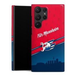 DeinDesign Galaxy S23 Ultra Handy Premium Case Smartphone Handyh&uuml;lle Schutzh&uuml;lle gl&auml;nzend Sports Adler Mannheim Logo Premium Case