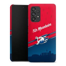 DeinDesign Galaxy A53 5G Handy Premium Case Smartphone Handyh&uuml;lle Schutzh&uuml;lle gl&auml;nzend Adler Mannheim Sports Logo Premium Case