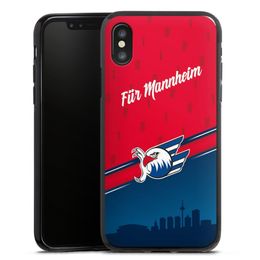 DeinDesign iPhone X Handy Silikon H&uuml;lle Case schwarz Handyh&uuml;lle Sports Adler Mannheim Logo