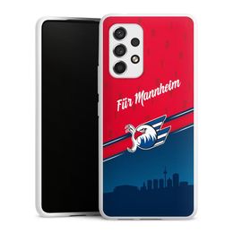 DeinDesign Galaxy A53 5G Handy Silikon H&uuml;lle Case wei&szlig; Handyh&uuml;lle Adler Mannheim Sports Logo Silikon Case