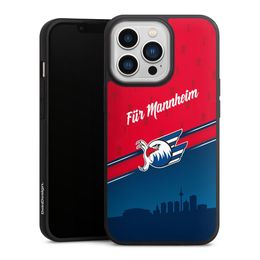 DeinDesign iPhone 13 Pro Handy Premium Silikon H&uuml;lle Handyh&uuml;lle schwarz Case Sports Adler Mannheim Logo Silikon Premium Case