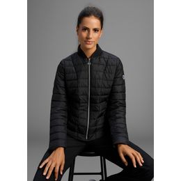 Kangaroos Damen Steppjacke, schwarz, Gr. 46, kontrastfarbene Details, unifarben, Obermaterial: 100% Polyester. Futter: 100% Polyester. Wattierung: