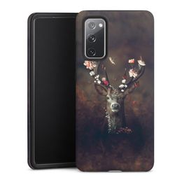 DeinDesign Galaxy S20 FE Handy Panzer Handyh&uuml;lle robuste Outdoor H&uuml;lle Schutzh&uuml;lle matt Rehe Reindeer Flowers Tough Case